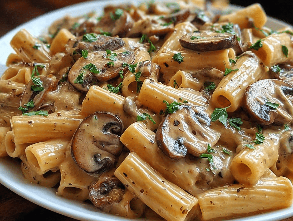 Creamy Tuscan Mushroom Pasta Skillet - Glutenfreez