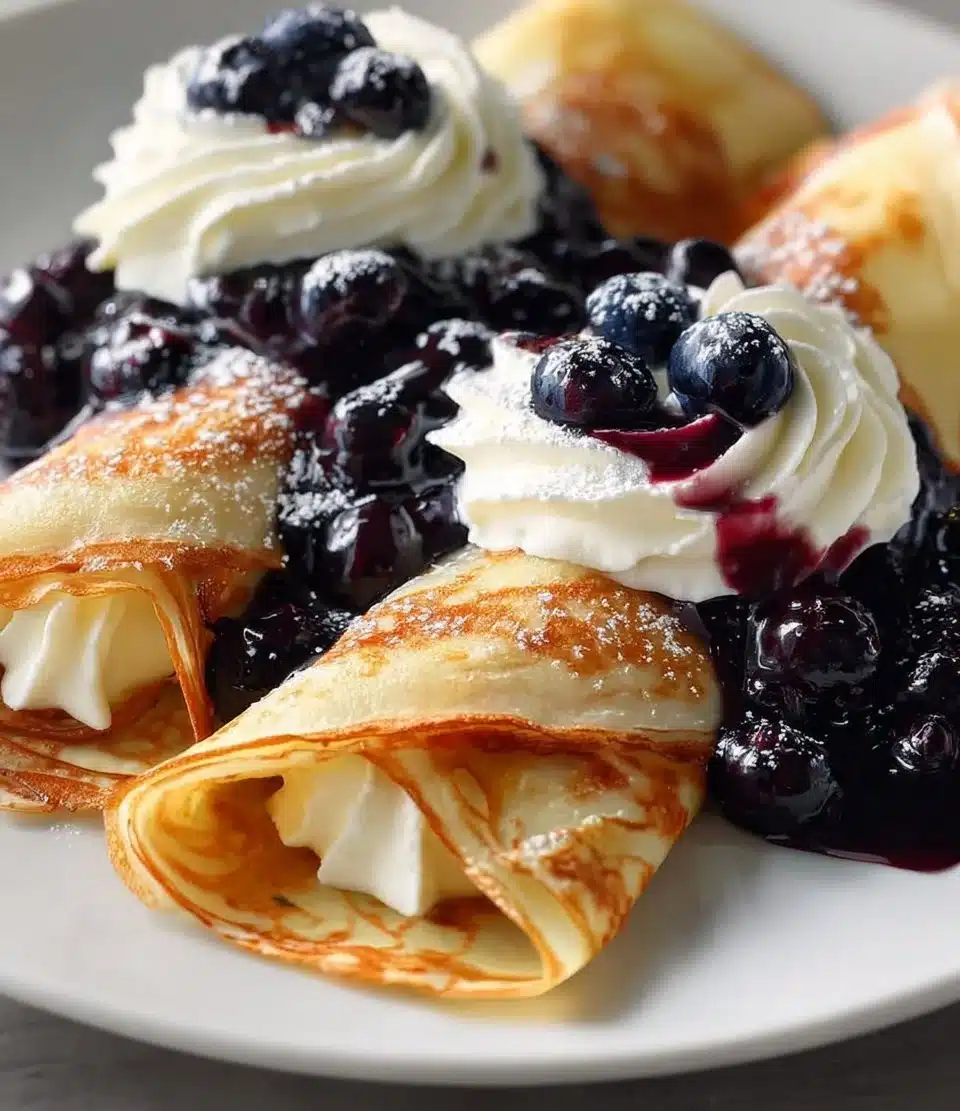 Blueberry Cream Cheese Crepes