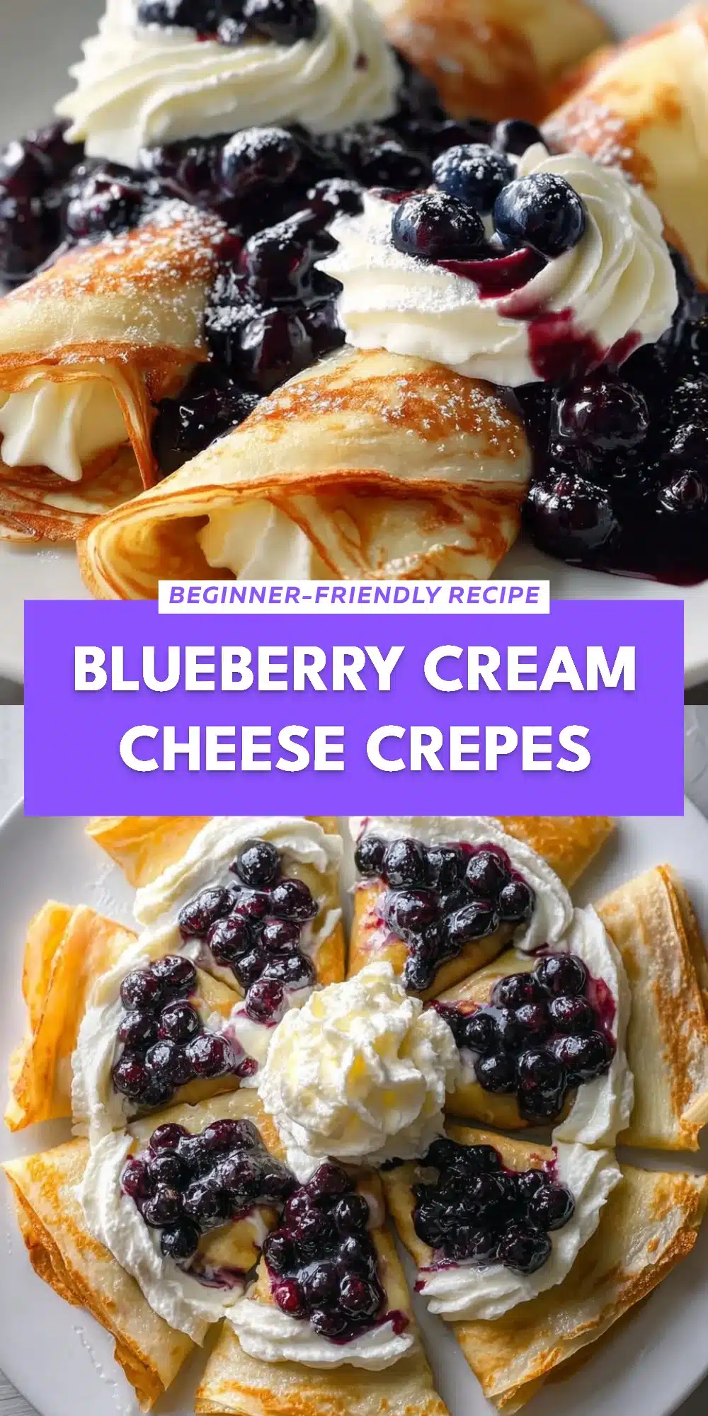 Blueberry Cream Cheese Crepes