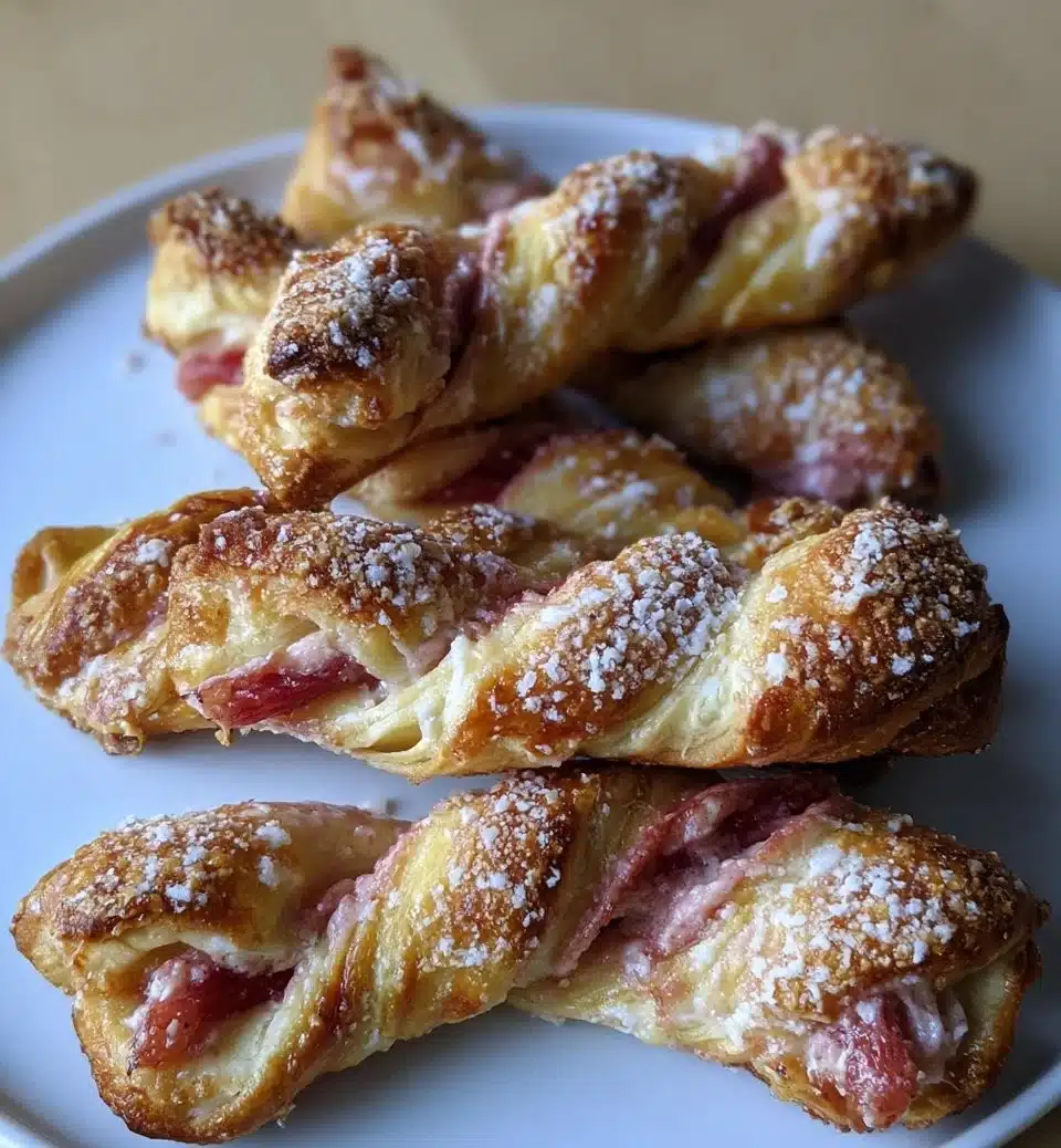 Rhubarb Cream Cheese Danish Twists